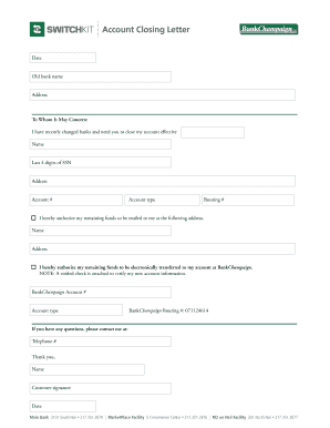 Fillable Online Account closing letter form - BankChampaign Fax Email ...