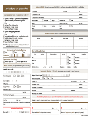 Fillable Online American Express Card Application Form Fax Email Print ...