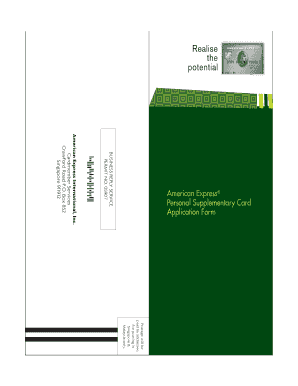 Fillable Online American Express Personal Supplementary Card ...