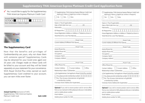Fillable Online Supplementary THAI American Express Platinum Credit ...