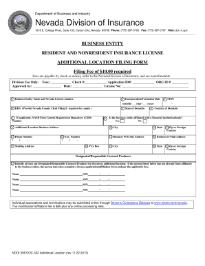 Fillable Online doi nv Nevada Division of Insurance - doi nv Fax Email ...
