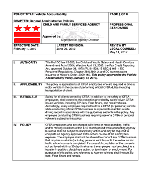 Fillable Online cfsa dc POLICY TITLE Administrative Review - cfsa dc ...