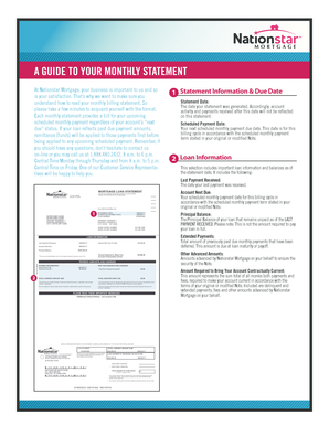 Fillable Online A GUIDE TO YOUR MONTHLY STATEMENT - Nationstar Mortgage ...