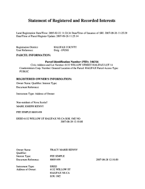 Fillable Online linns gov ns Statement of Registered and Recorded ...