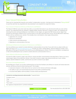 Fillable Online ICW Group - Electronic Consent Form ICW Group Fax Email ...