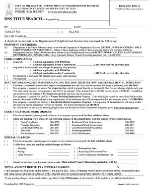 Fillable Online milwaukee CITY OF MILWAUKEE DEPARTMENT OF NEIGHBORHOOD SERVICES - milwaukee Fax ...