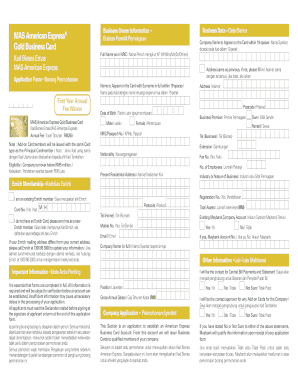 Fillable Online The MAS American Express Gold Business Card gives you more bb Fax Email Print ...