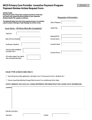 Fillable Online MCO Primary Care Provider -Incentive Payment Program Fax Email Print - pdfFiller
