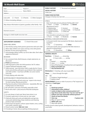 Fillable Online 18 Month Well Exam Fax Email Print - pdfFiller
