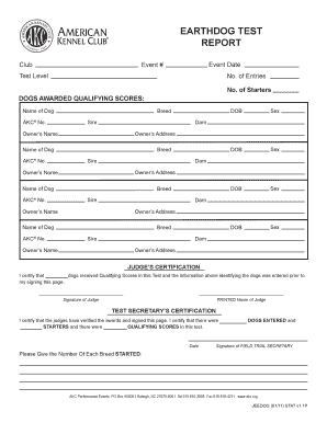 Fillable Online images akc EARTHDOG TEST REPORT - American Kennel Club ...