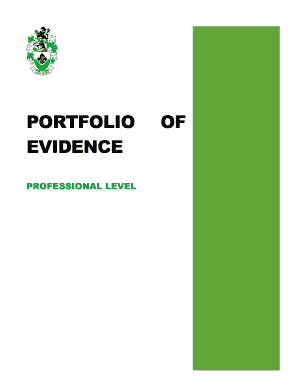 Fillable Online PORTFOLIO OF EVIDENCE. PROFESSIONAL LEVEL Fax Email ...