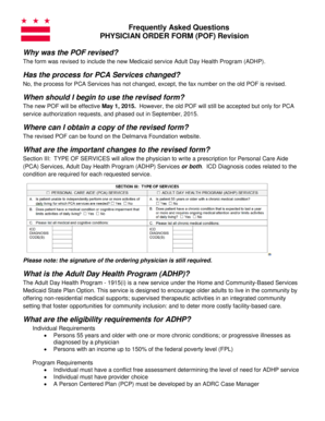 Fillable Online dhcf dc Frequently Asked Questions PHYSICIAN ORDER FORM ...