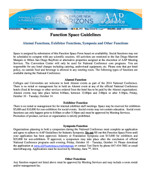 Fillable Online aapexperience Function Space Guidelines - aapexperience ...