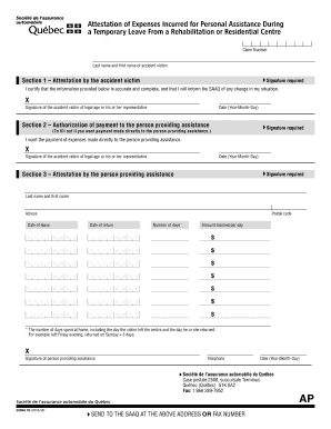 Fillable Online Attestation of Expenses Incurred for Personal ...