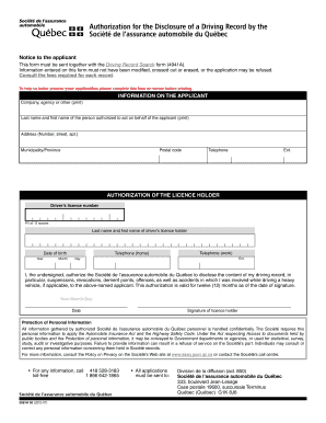 Fillable Online Authorization for the Disclosure of a Driving Record by ...