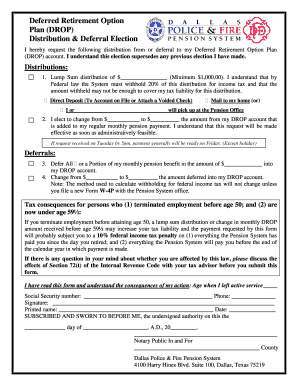 Fillable Online dpfp Plan (DROP) - dpfp Fax Email Print - pdfFiller