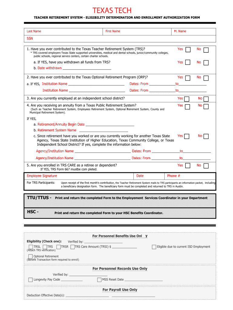 Fillable Online depts ttu TEXAS TECH Fax Email Print - pdfFiller
