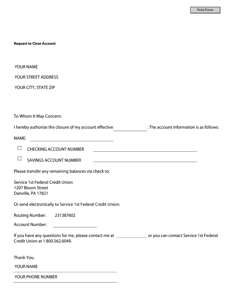 Fillable Online NAME CHECKING ACCOUNT NUMBER SAVINGS ACCOUNT NUMBER Fax ...