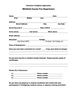 Fillable Online Whitfield County Fire Department Fax Email Print - pdfFiller