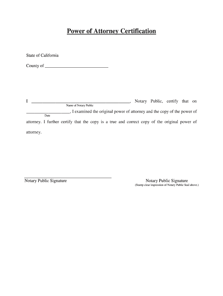 Fillable Online mpiphp Power of Attorney Certification - mpiphporg Fax ...