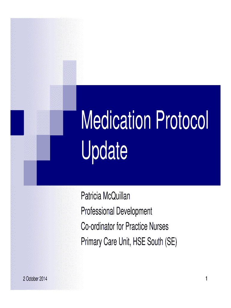 Fillable Online Medication Protocol Fax Email Print - pdfFiller