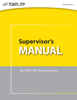 Fillable Online ets TOEFL ITP Supervisors Manual - ETS - ets Fax Email ...