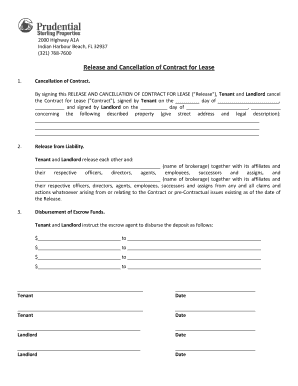 Fillable Online Release and Cancellation of Contract for Lease- PDF Fax ...