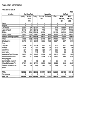 Fillable Online licindia FORM L 16 FIXED ASSETS SCHEDULE FIXED ASSETS : 30 - licindia Fax Email ...