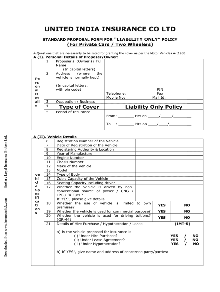 Fillable Online Download united-india Two-Wheeler-Liability-Only ...