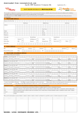 Fillable Online Download Apollo DKV Easy Health Insurance Proposal Form ...