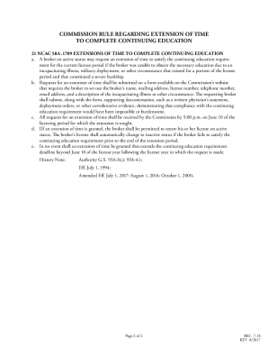 Fillable Online Request For Extension of Time to Complete Continuing ...