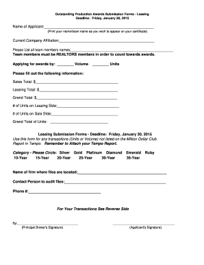 Fillable Online Leasing Submission bFormb Fax Email Print - pdfFiller