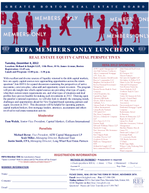 Fillable Online REAL ESTATE EQUITY CAPITAL PERSPECTIVES - GBREB Fax ...