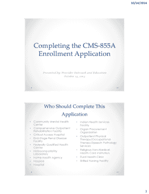 Fillable Online Completing the CMS-855A Fax Email Print - pdfFiller