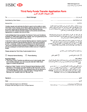 Fillable Online Third Party Funds Transfer Application Form Fax Email ...