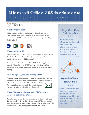 Fillable Online Microsoft Office 365 for Students Fax Email Print ...