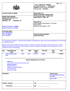 Fillable Online Page 1 of 2 FULLY EXECUTED - REPRINT Purchase Order No ...