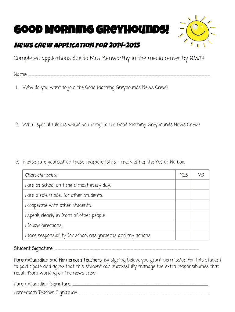 Fillable Online cobbk12 Good Morning Greyhounds - cobbk12 Fax Email ...