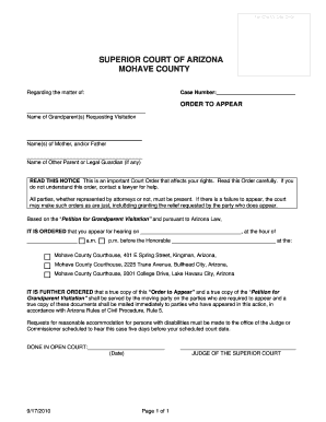Fillable Online mohavecourts az Name(s) of Mother, and/or Father Fax ...