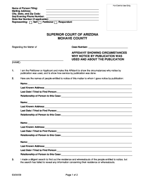 Fillable Online mohavecourts az AFFIDAVIT SHOWING CIRCUMSTANCES Fax ...