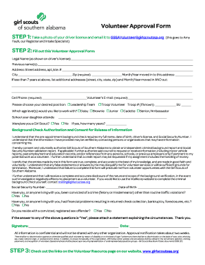 Fillable Online Volunteer Approval Form Fax Email Print - pdfFiller