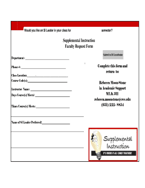 Fillable Online rcc Supplemental Instruction Faculty Request Form Fax ...