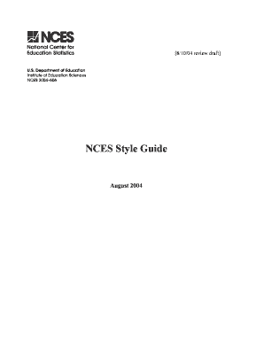 Fillable Online nces ed NCES Style Guide Style Guidelines Fax Email ...