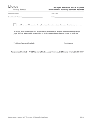 Fillable Online MAP Account Termination Request Form - Danielle 6106d ...