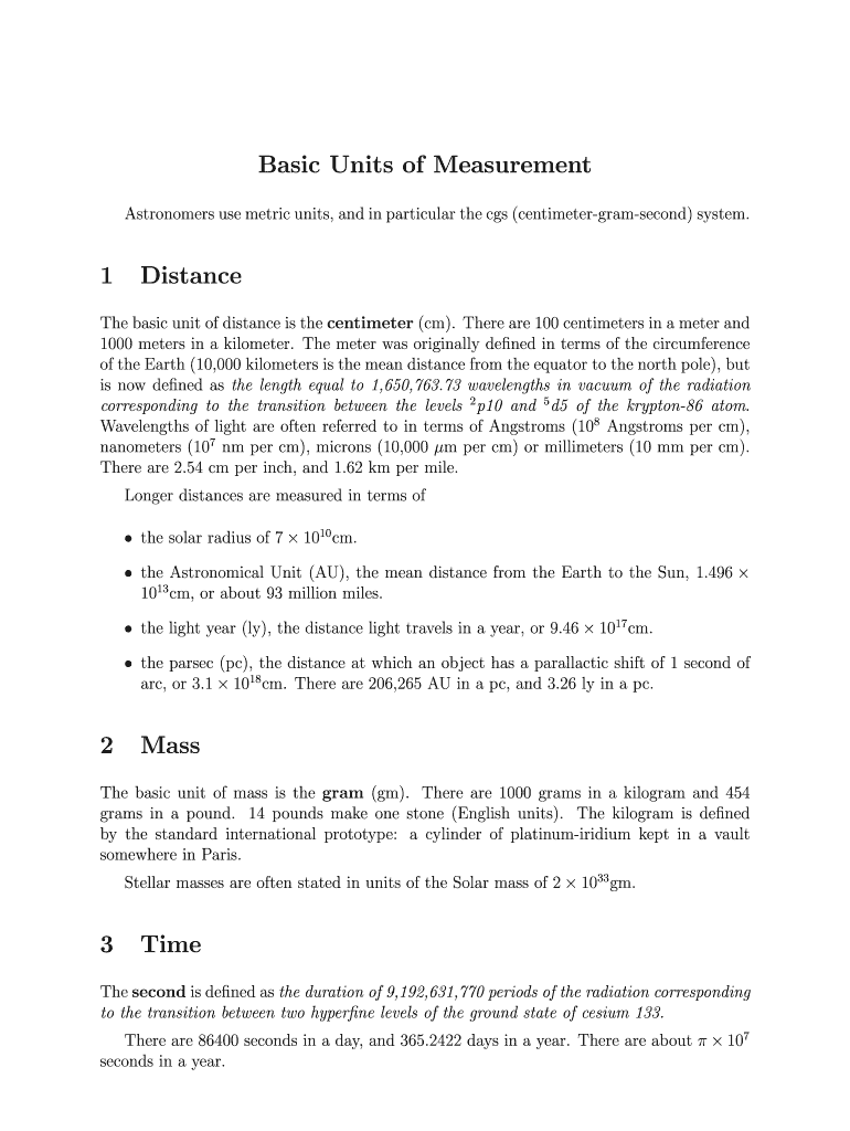Fillable Online Basic Units Of Measurement Fax Email Print PdfFiller