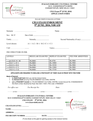 Fillable Online iicnewdelhi esteri PLEASE WRITE IN BLOCK LETTERS CILS ...