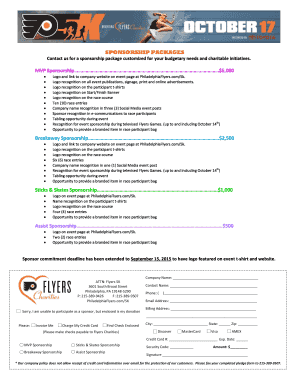 Fillable Online SPONSORSHIP PACKAGES MVP Sponsorship Fax Email Print ...