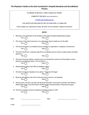 Fillable Online The Physicians Guide to the Joint Commissions Hospital ...