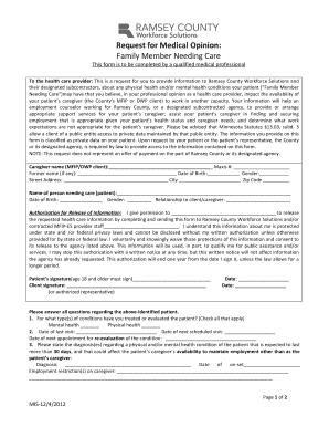 Fillable Online Reset Form Request for Medical Opinion: Family Member ...