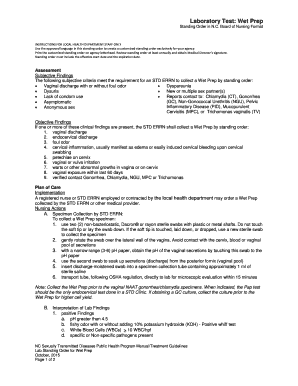 Fillable Online epi publichealth nc Laboratory Test Wet Prep - North ...
